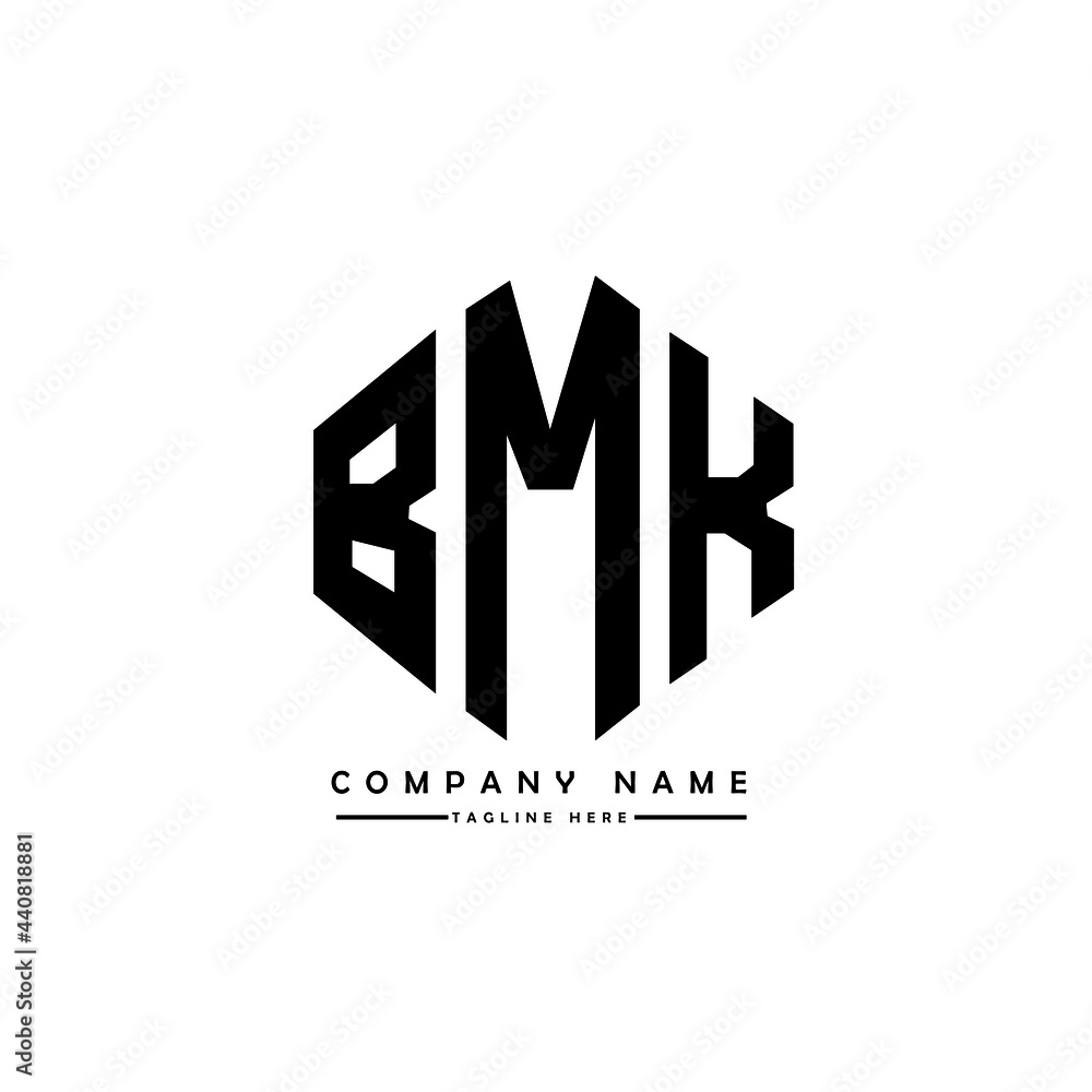 BMK letter logo design with polygon shape. BMK polygon logo monogram ...