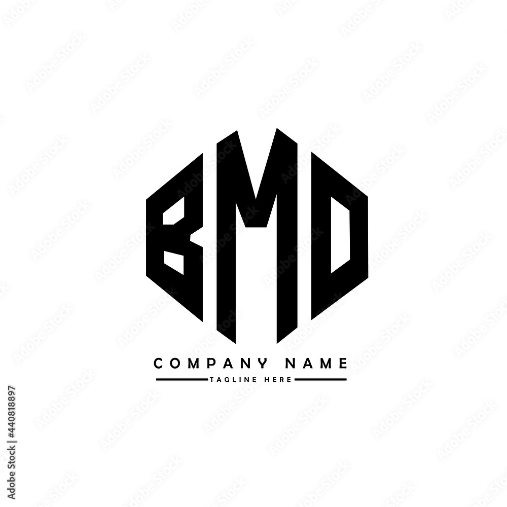 BMO letter logo design with polygon shape. BMO polygon logo monogram ...
