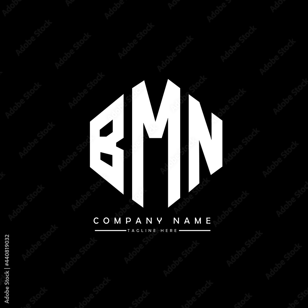 BMN letter logo design with polygon shape. BMN polygon logo monogram ...