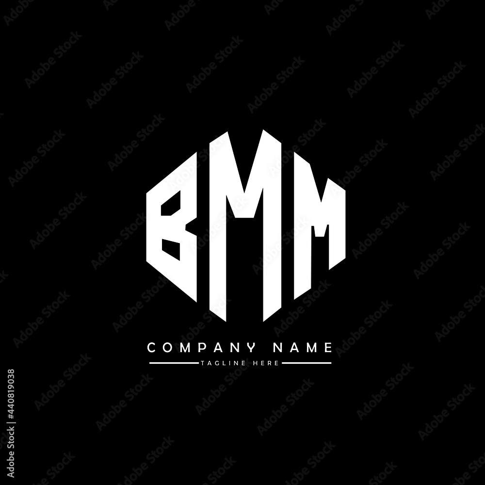 BMM letter logo design with polygon shape. BMM polygon logo monogram ...
