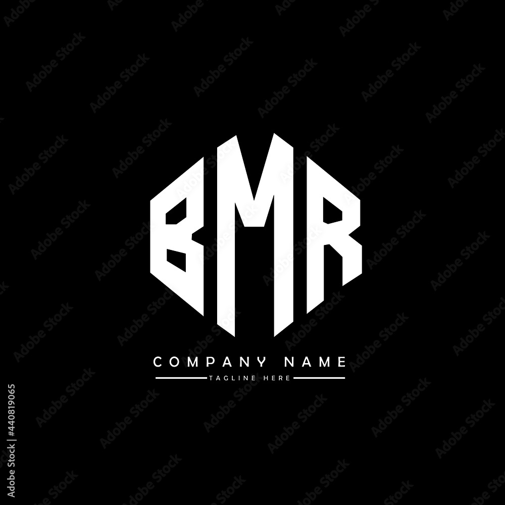 BMR letter logo design with polygon shape. BMR polygon logo monogram ...