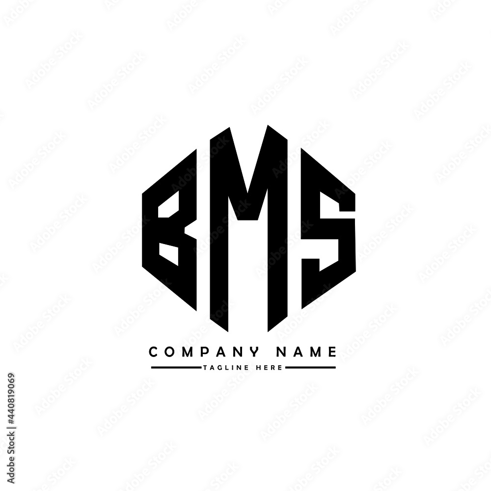 BMS letter logo design with polygon shape. BMS polygon logo monogram ...
