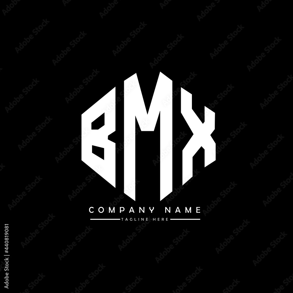 BMX letter logo design with polygon shape. BMX polygon logo monogram ...