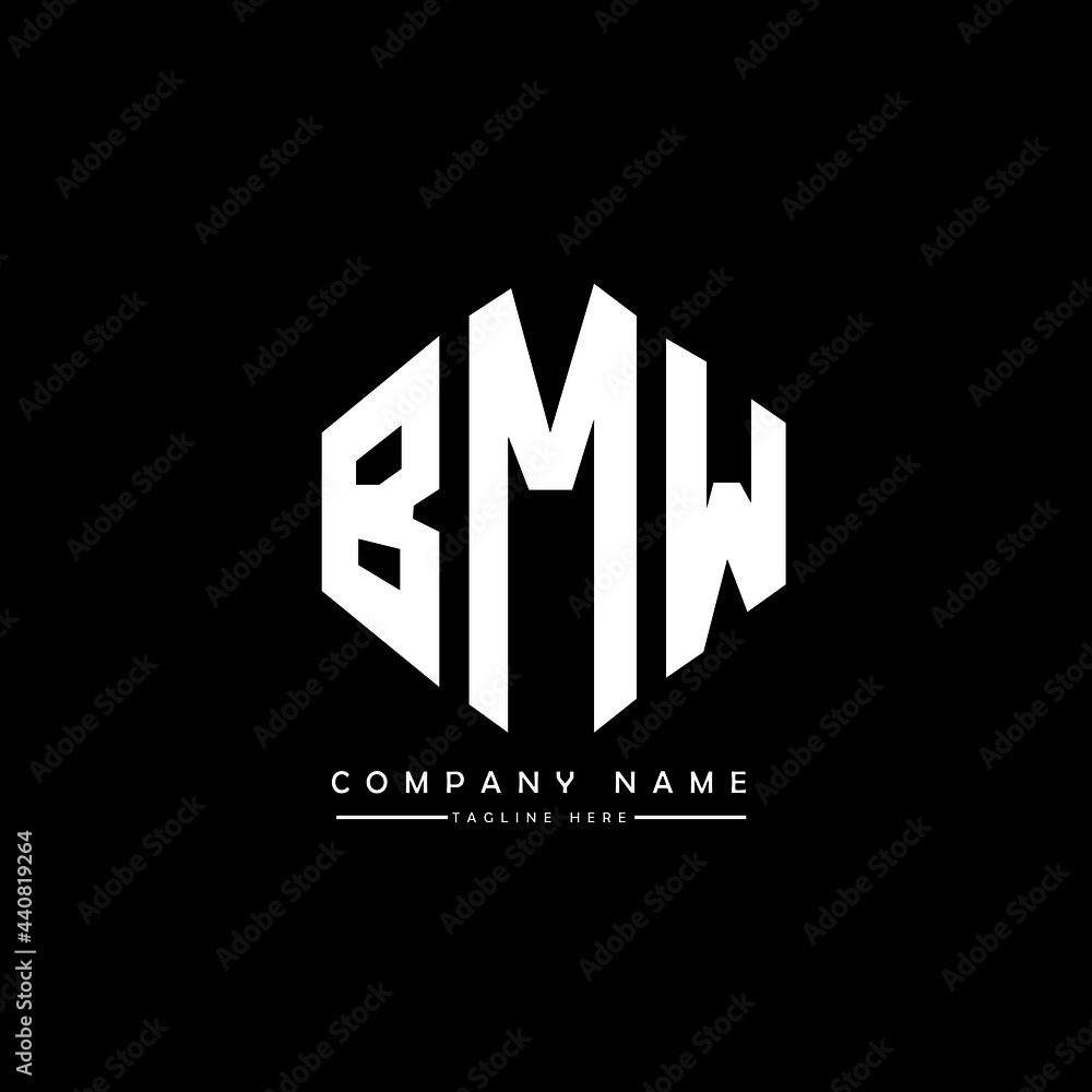 BMW letter logo design with polygon shape. BMW polygon logo monogram ...
