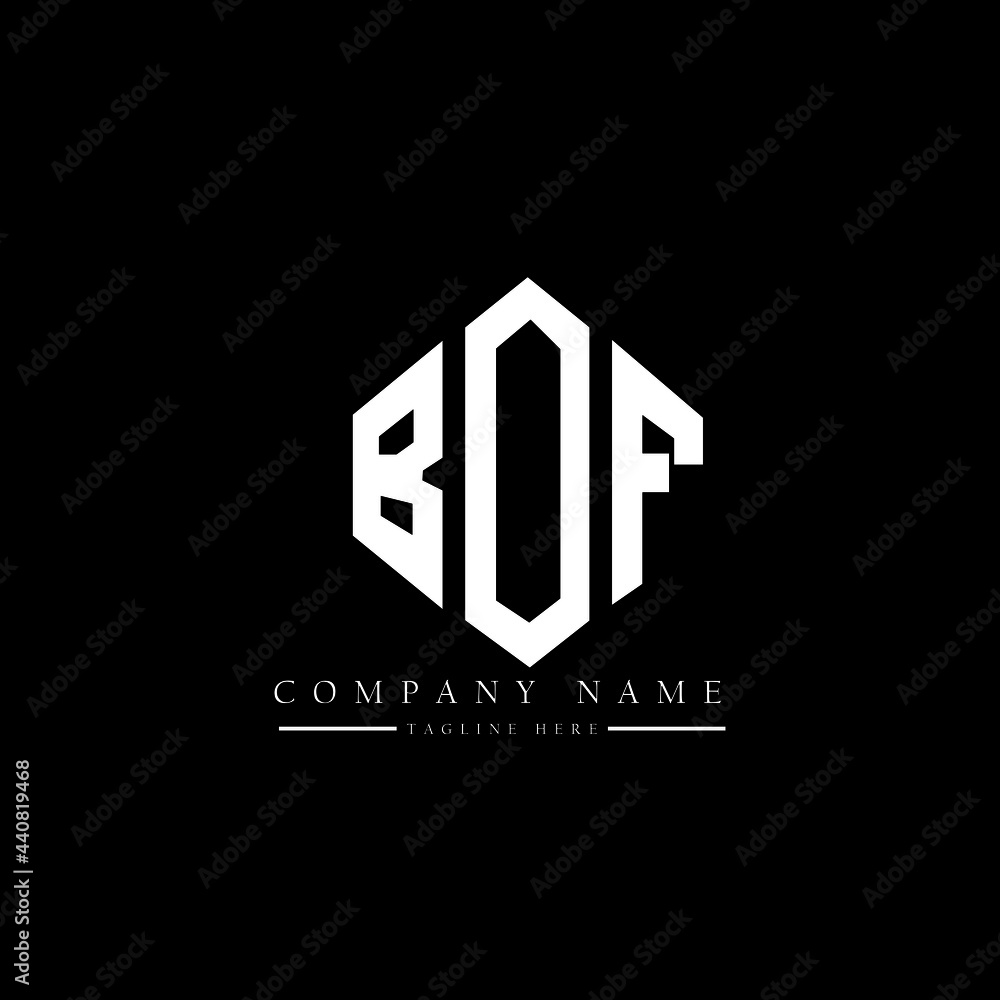 BOF letter logo design with polygon shape. BOF polygon logo monogram ...