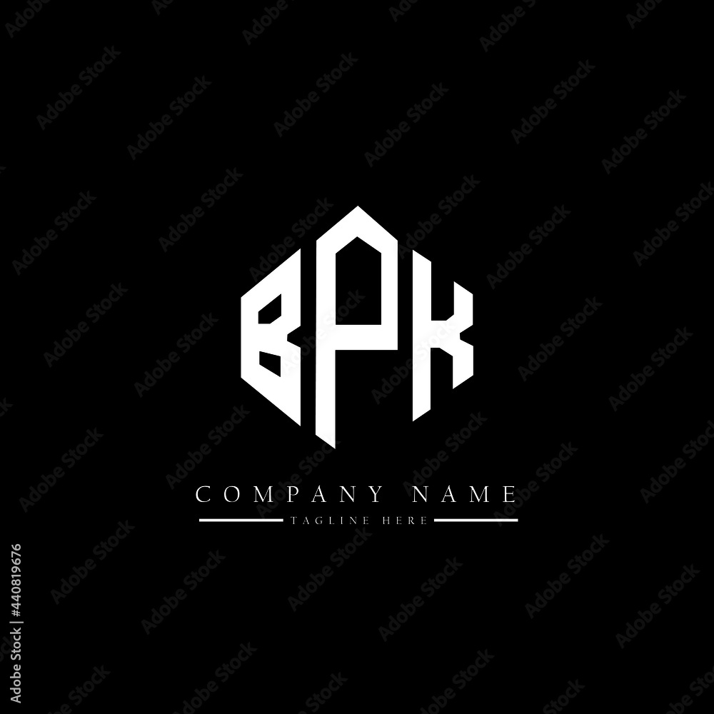BPK letter logo design with polygon shape. BPK polygon logo monogram ...