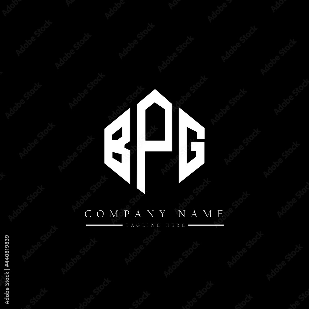 BPG letter logo design with polygon shape. BPG polygon logo monogram ...