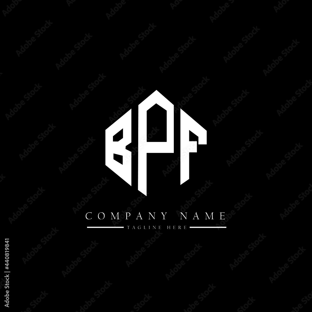 BPF letter logo design with polygon shape. BPF polygon logo monogram ...
