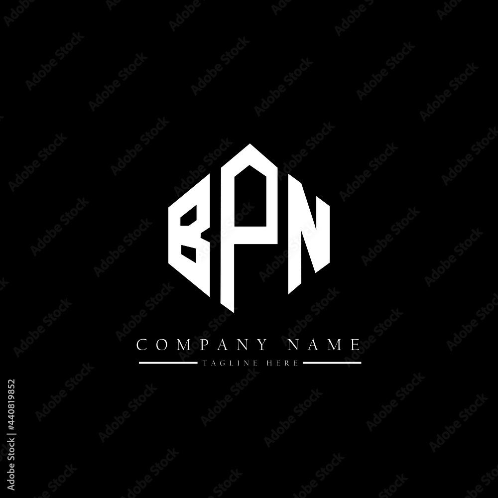 BPN letter logo design with polygon shape. BPN polygon logo monogram ...