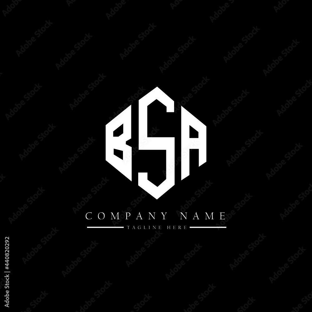 BSA letter logo design with polygon shape. BSA polygon logo monogram ...