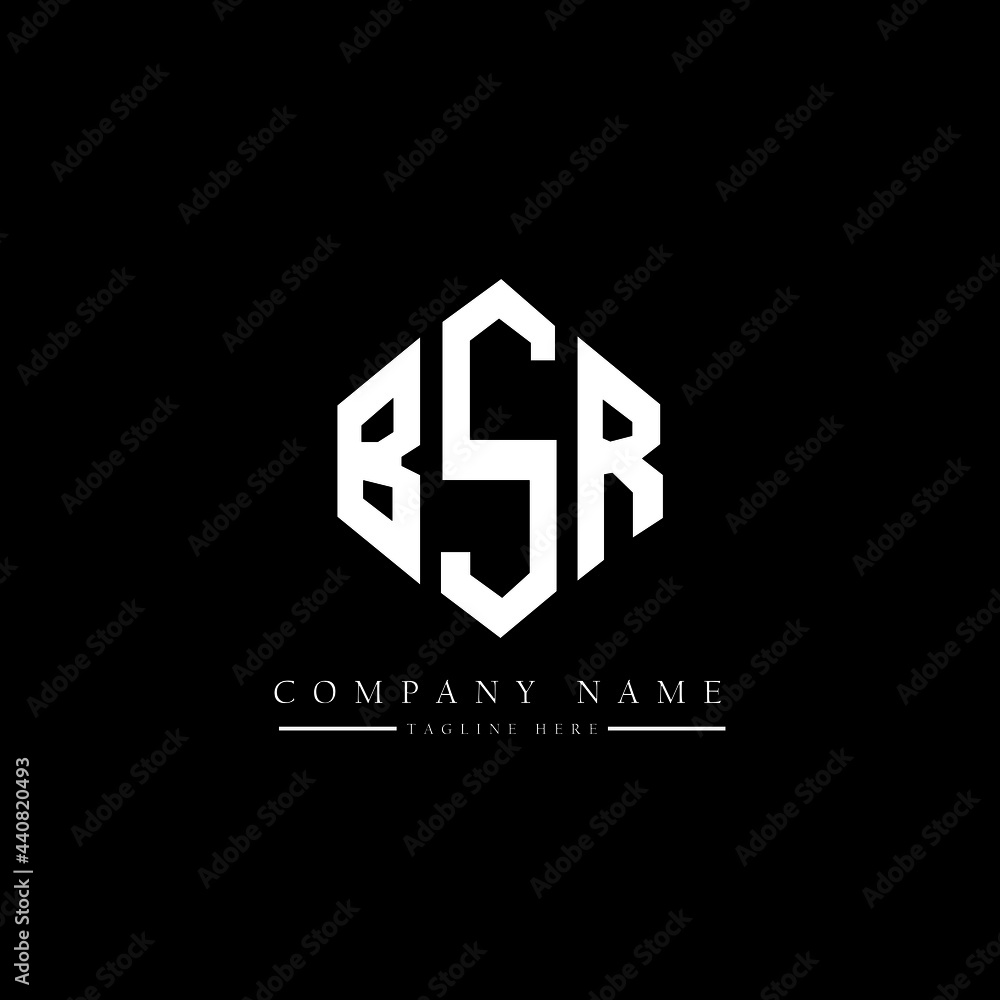 BSR letter logo design with polygon shape. BSR polygon logo monogram ...