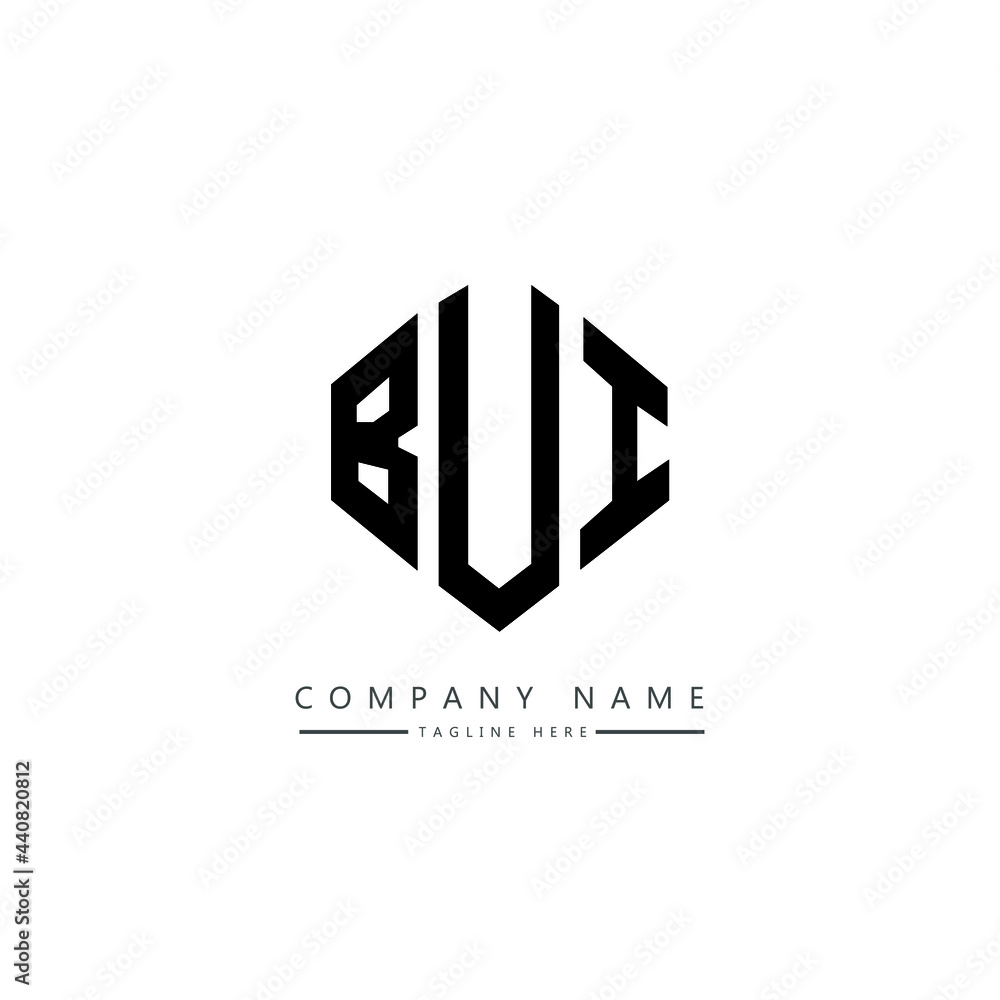 BUI letter logo design with polygon shape. BUI polygon logo monogram ...