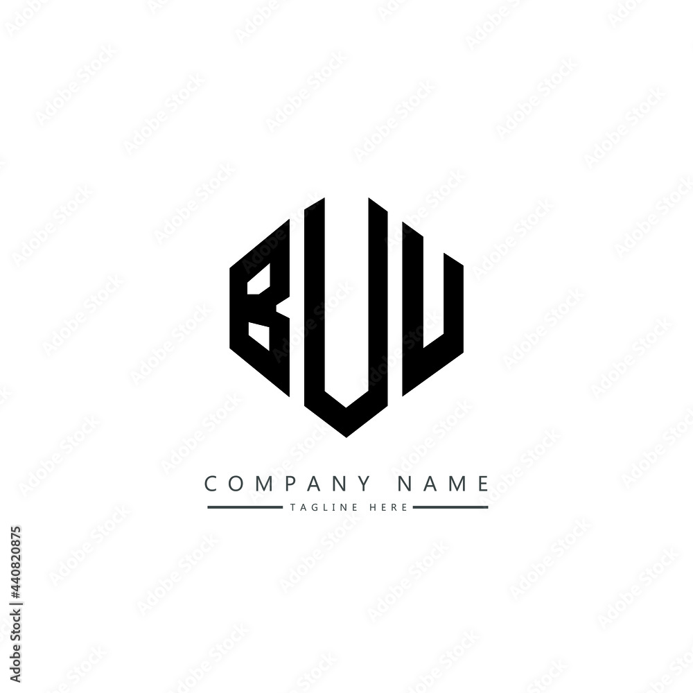 BUU letter logo design with polygon shape. BUU polygon logo monogram ...