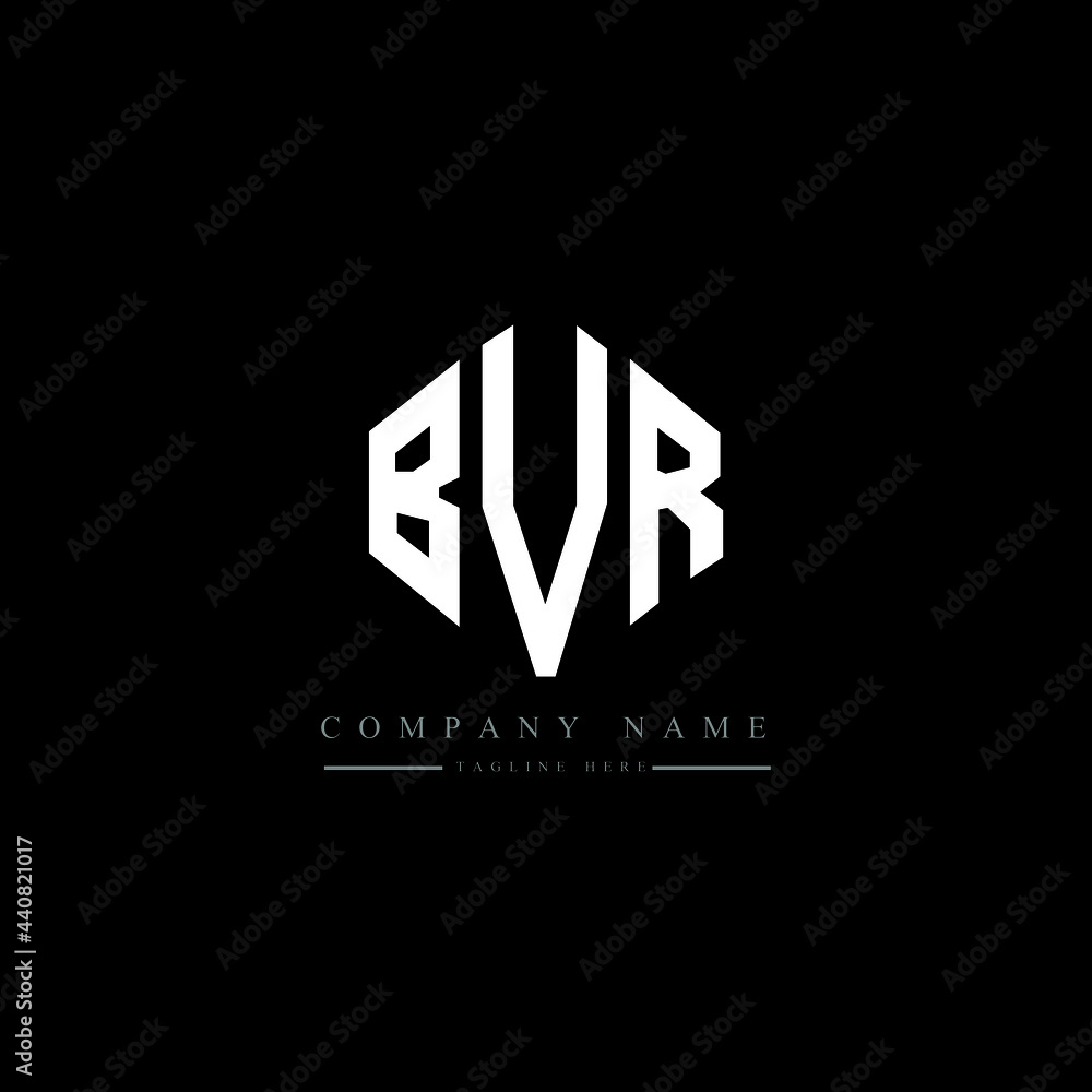 BVR letter logo design with polygon shape. BVR polygon logo monogram ...