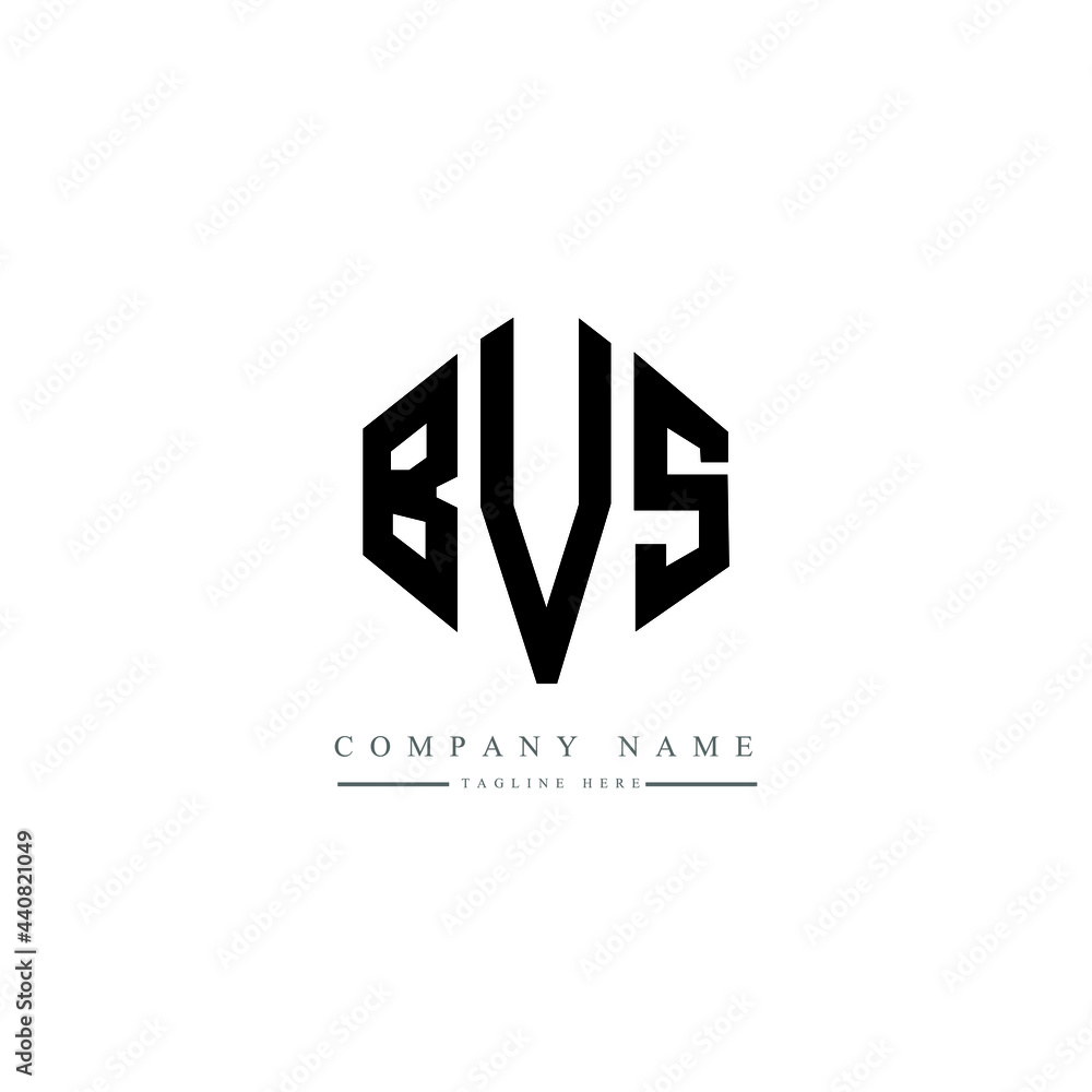 BVS letter logo design with polygon shape. BVS polygon logo monogram ...