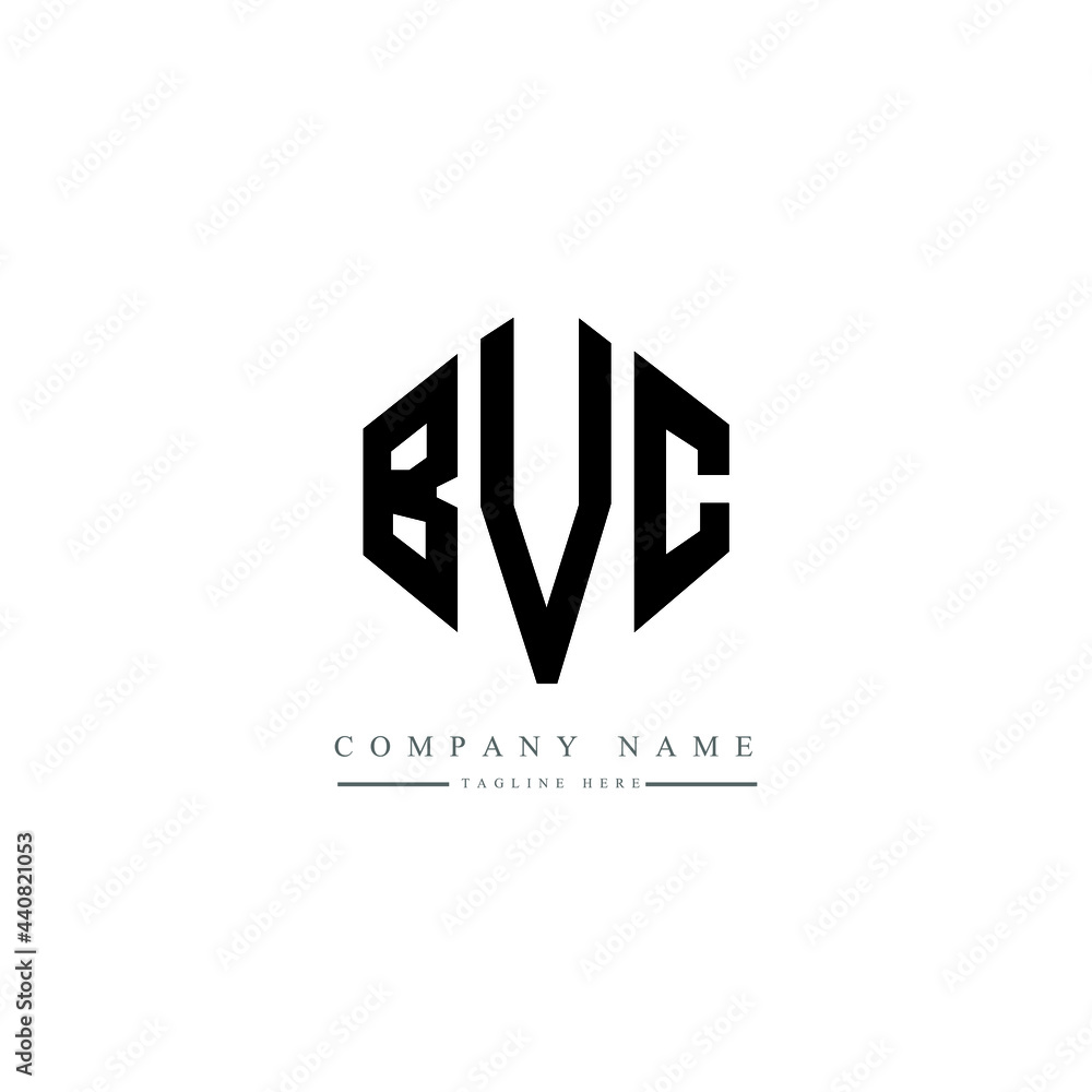 BVC letter logo design with polygon shape. BVC polygon logo monogram ...