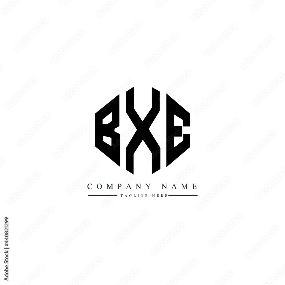 BXE letter logo design with polygon shape. BXE polygon logo monogram ...