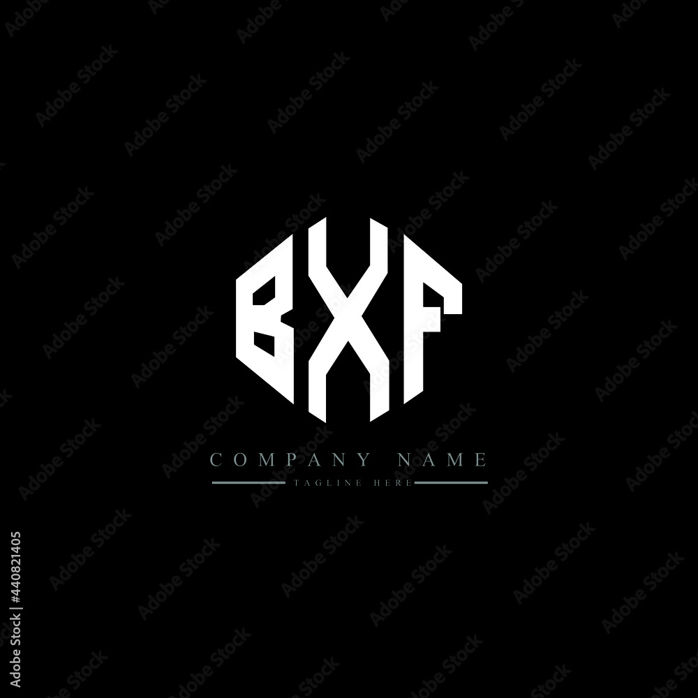 BXF letter logo design with polygon shape. BXF polygon logo monogram ...