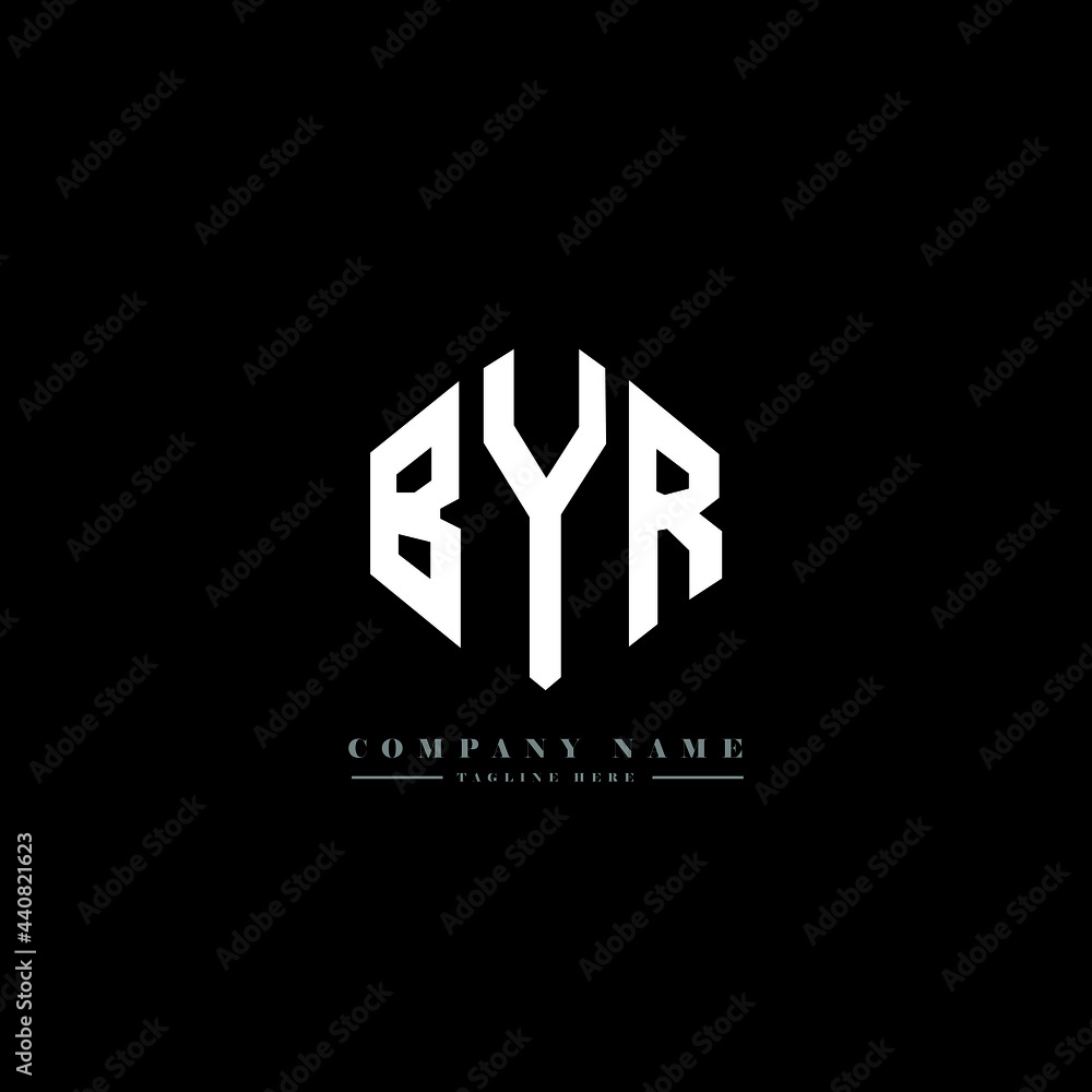 BYR letter logo design with polygon shape. BYR polygon logo monogram ...