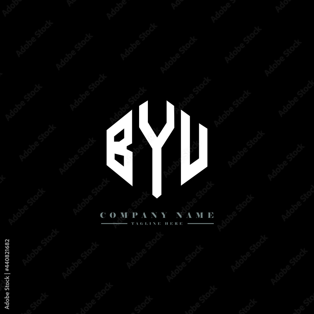 BYU letter logo design with polygon shape. BYU polygon logo monogram ...