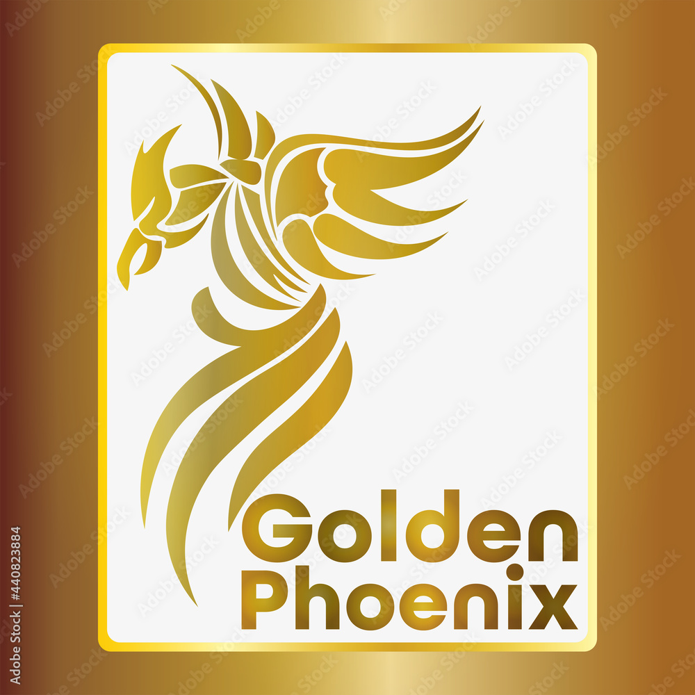 Golden Phoenix. Phoenix Logo Design - Fire Bird Icon - Golden Eagle ...