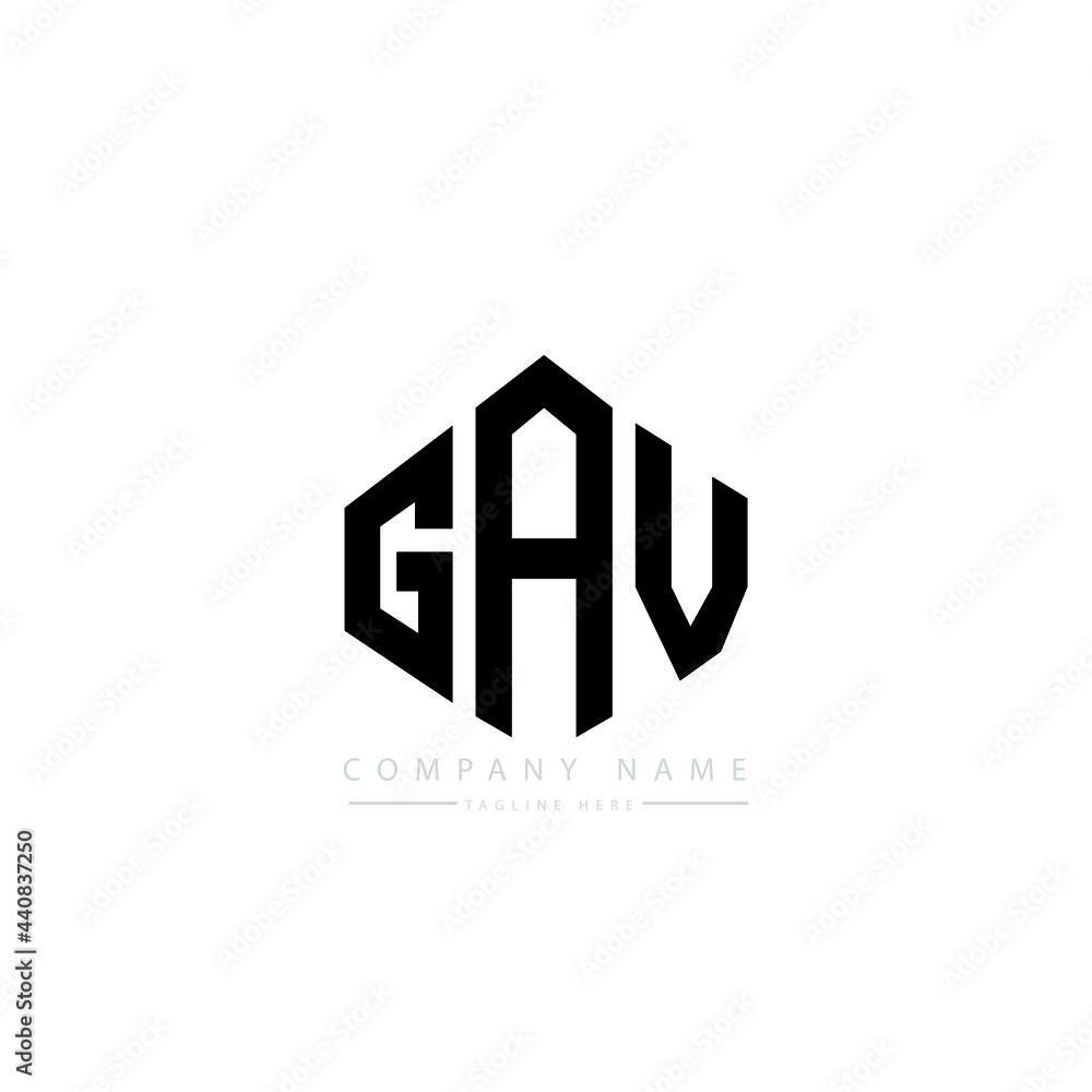 GAV letter logo design with polygon shape. GAV polygon logo monogram ...