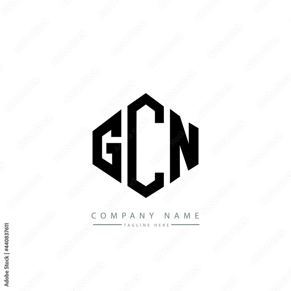 GCN letter logo design with polygon shape. GCN polygon logo monogram ...