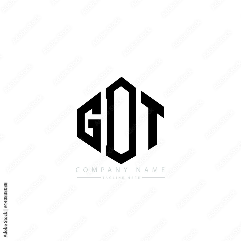 GDT letter logo design with polygon shape. GDT polygon logo monogram ...