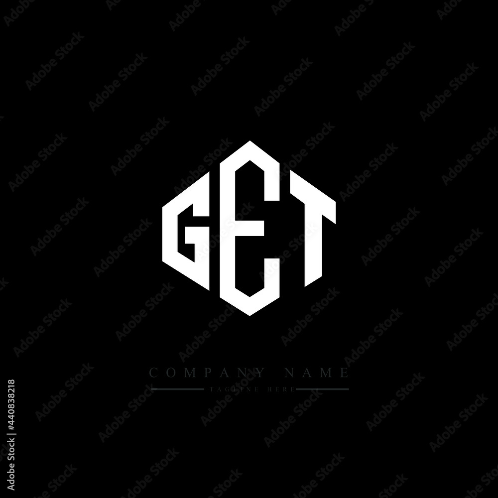 GET letter logo design with polygon shape. GET polygon logo monogram ...