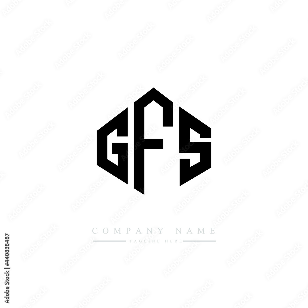 GFS letter logo design with polygon shape. GFS polygon logo monogram ...