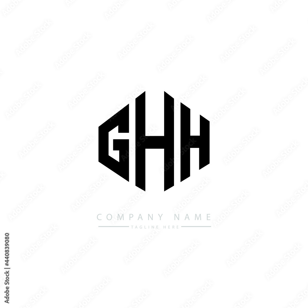 GHH letter logo design with polygon shape. GHH polygon logo monogram ...