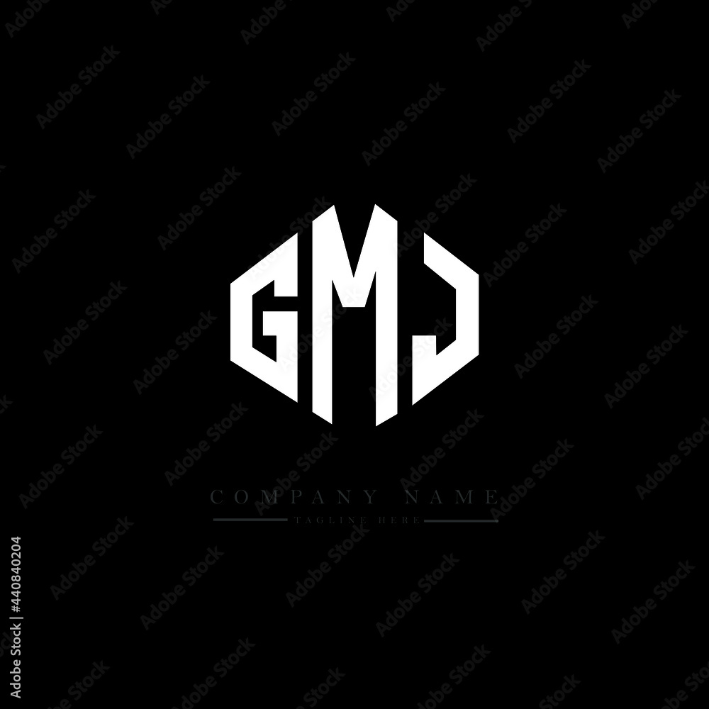 GMJ letter logo design with polygon shape. GMJ polygon logo monogram ...