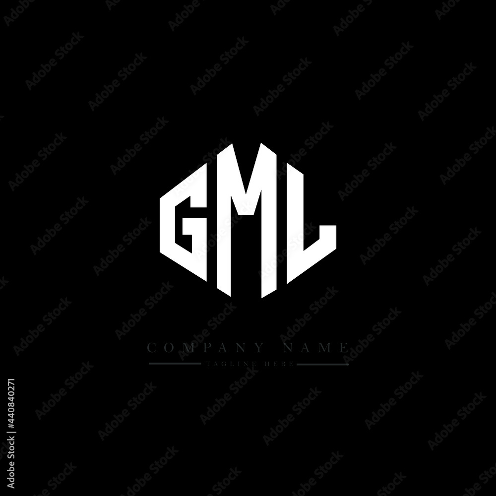 GML letter logo design with polygon shape. GML polygon logo monogram ...