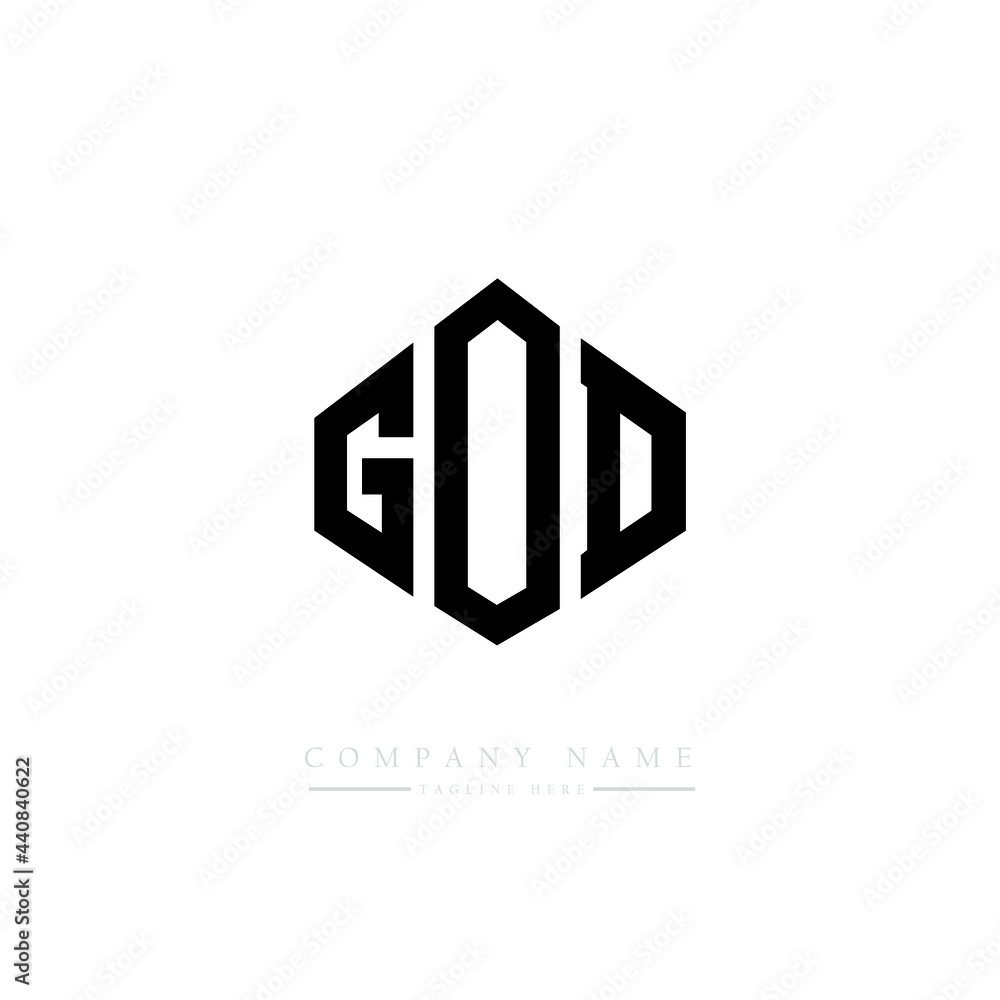 GOD letter logo design with polygon shape. GOD polygon logo monogram ...