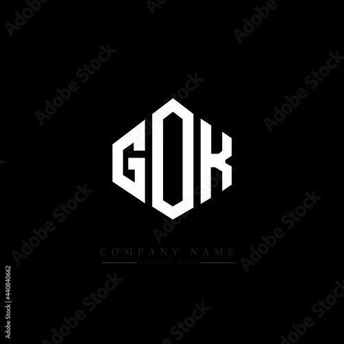 GOK letter logo design with polygon shape. GOK polygon logo monogram ...