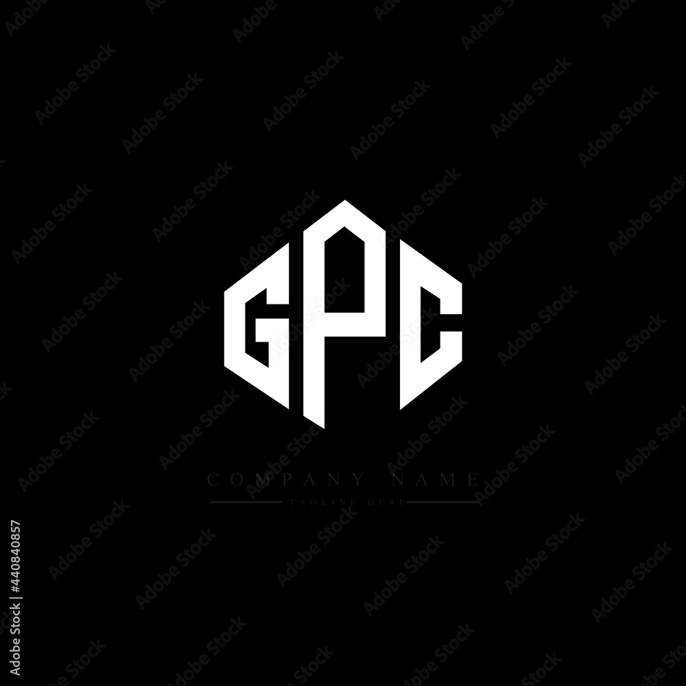 GPC letter logo design with polygon shape. GPC polygon logo monogram ...