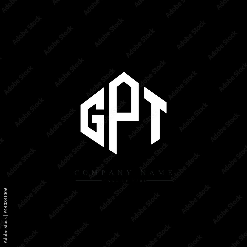 GPT letter logo design with polygon shape. GPT polygon logo monogram ...