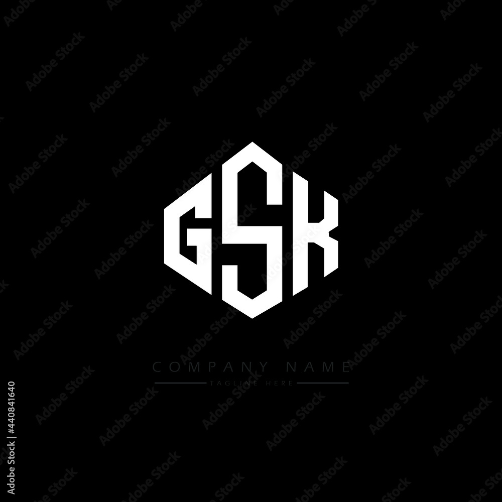 GSK letter logo design with polygon shape. GSK polygon logo monogram ...