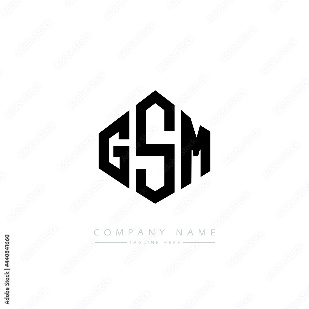 GSM letter logo design with polygon shape. GSM polygon logo monogram ...