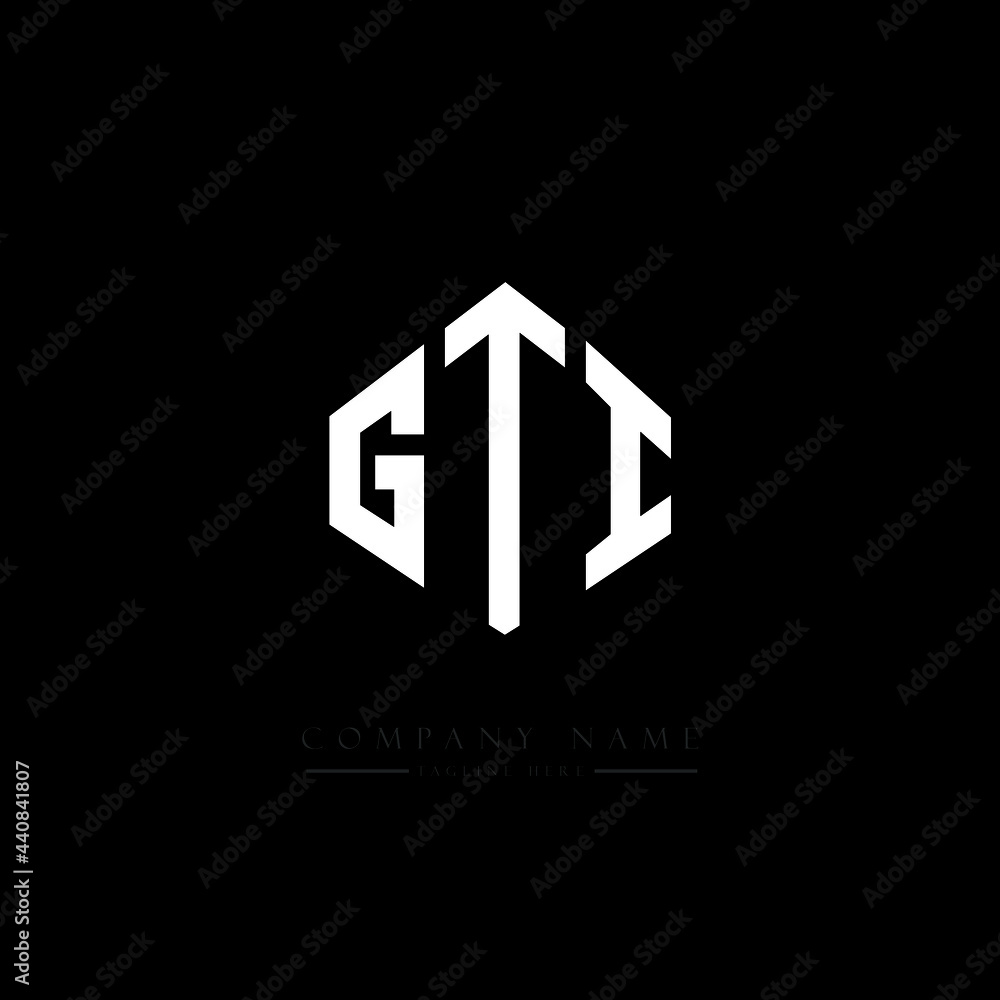 GTI letter logo design with polygon shape. GTI polygon logo monogram ...