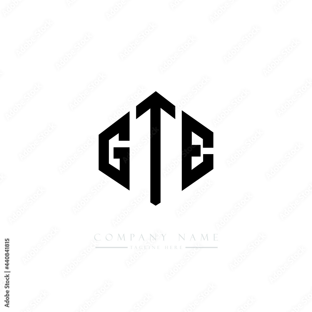 GTE letter logo design with polygon shape. GTE polygon logo monogram ...