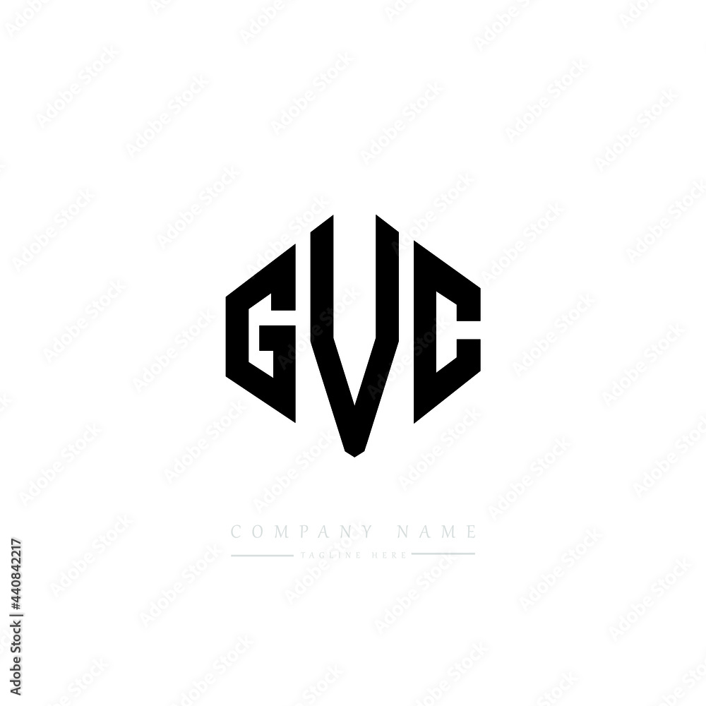 GVC letter logo design with polygon shape. GVC polygon logo monogram ...