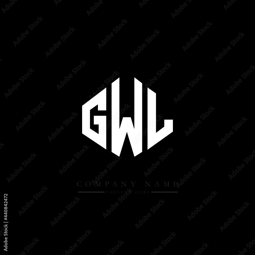 GWL letter logo design with polygon shape. GWL polygon logo monogram ...