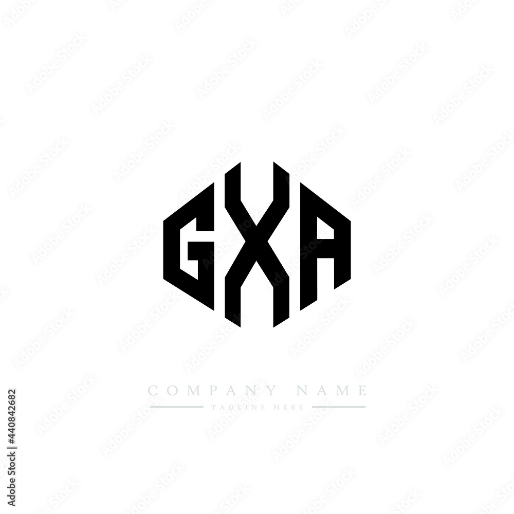 GXA letter logo design with polygon shape. GXA polygon logo monogram ...