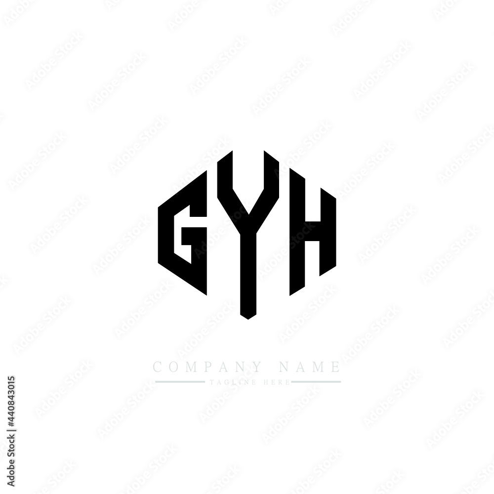 GYH letter logo design with polygon shape. GYH polygon logo monogram ...