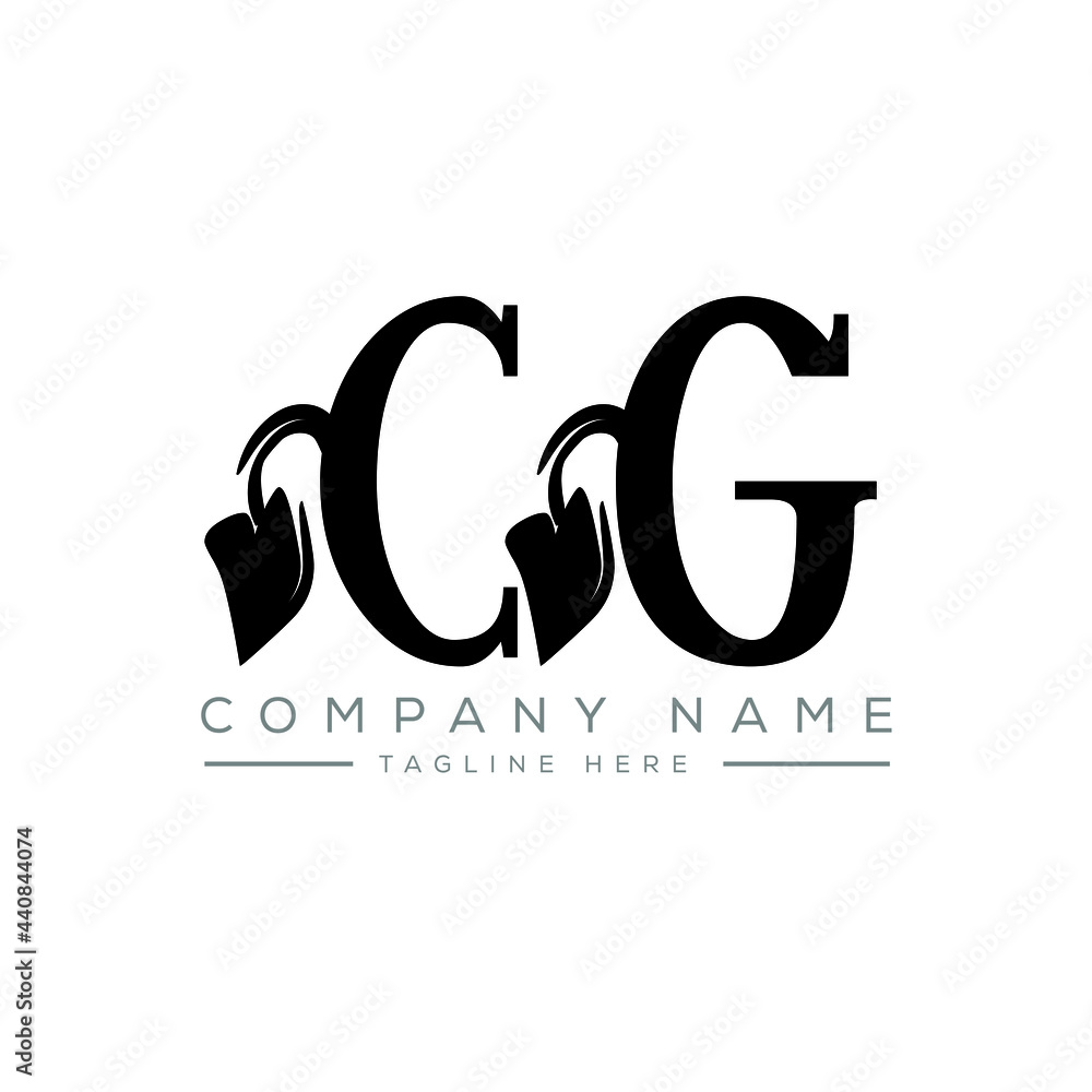CG letter logo design. CG letter with leaf shape. CG Creative two ...