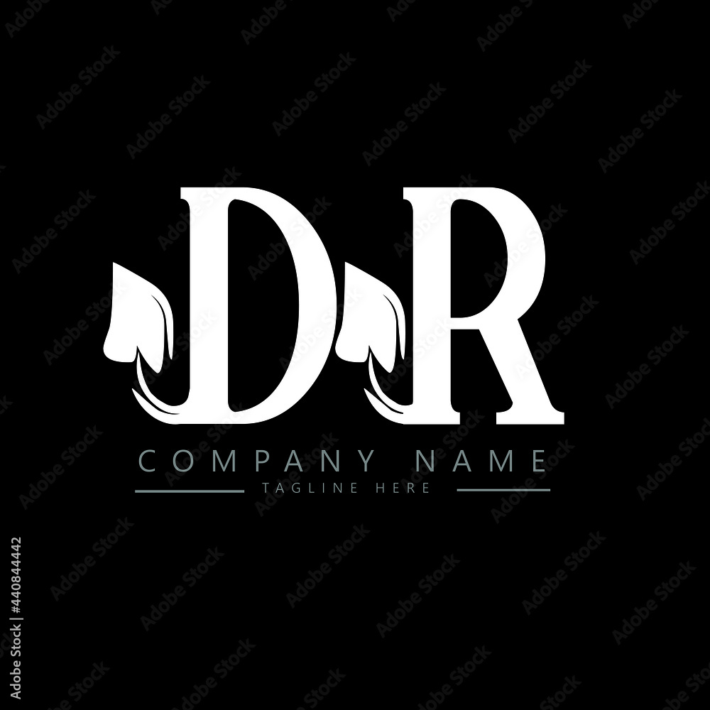DR letter logo design. DR letter with leaf shape. DR Creative two ...