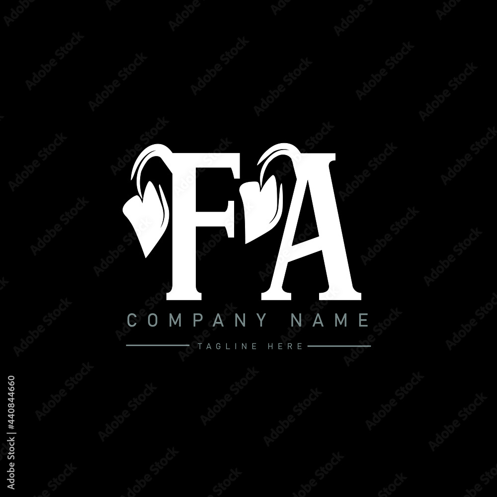 Vecteur Stock FA letter logo design. FA letter with leaf shape. FA ...
