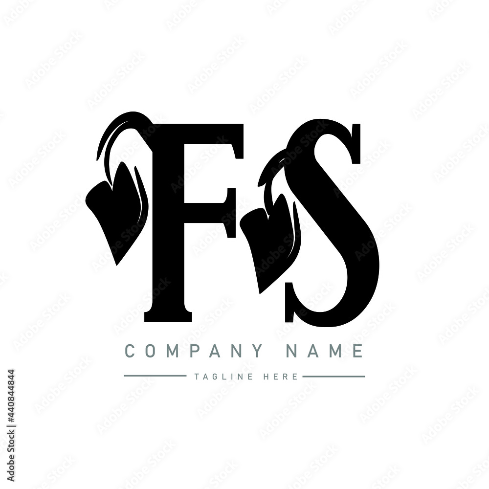 FS letter logo design. FS letter with leaf shape. FS Creative two ...
