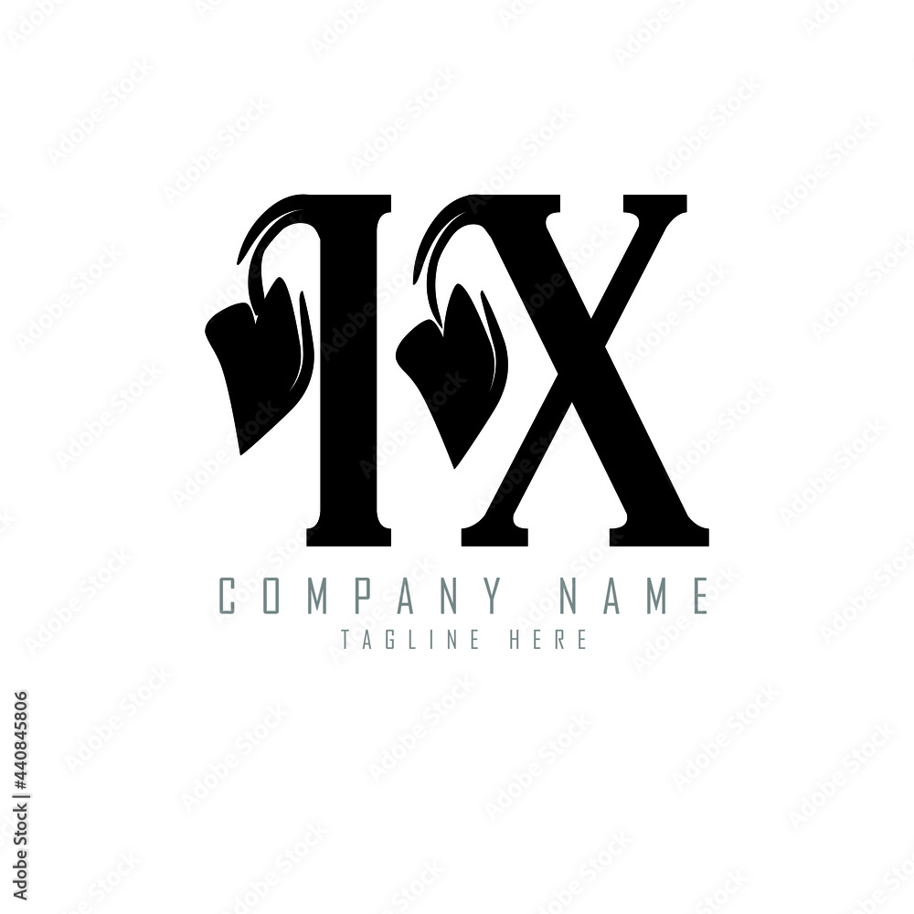 IX letter logo design. IX letter with leaf shape. IX Creative two ...